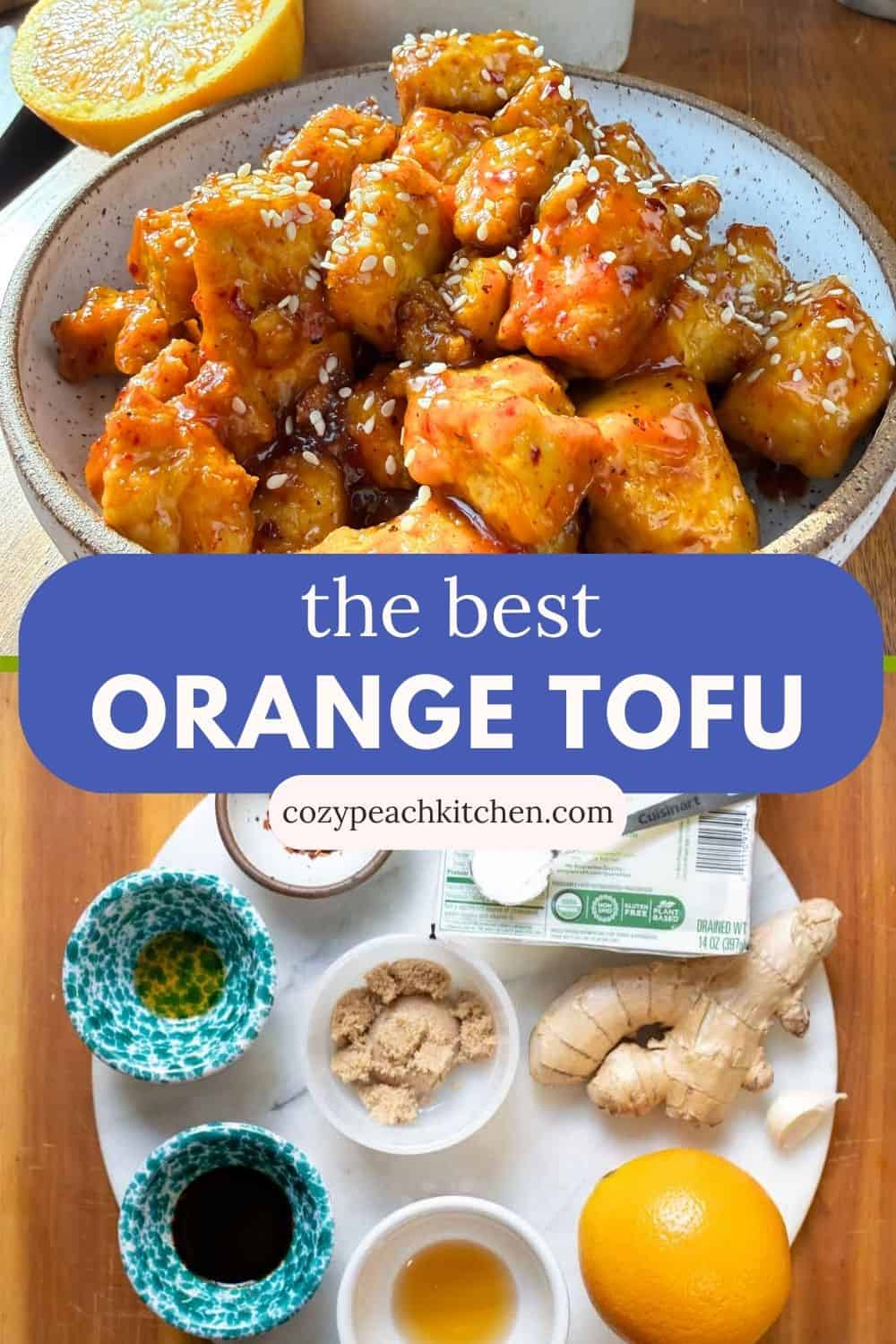 Sticky Orange Tofu - Cozy Peach Kitchen