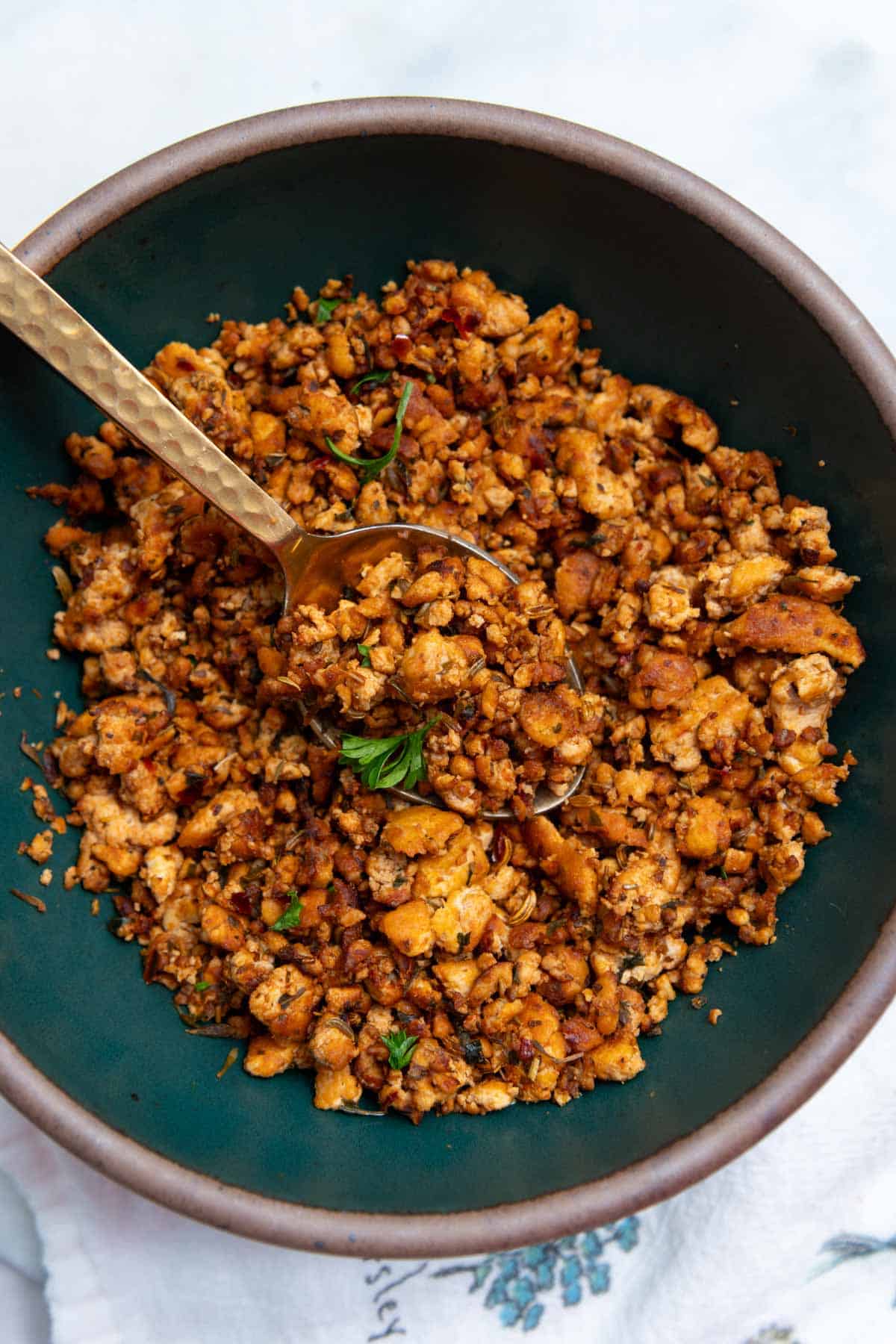 Italian-Seasoned Tofu Crumbles - Cozy Peach Kitchen