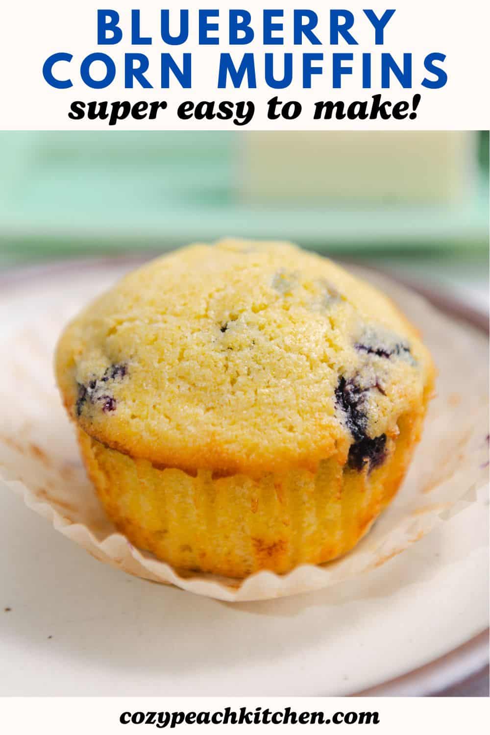 Blueberry Corn Muffins - Cozy Peach Kitchen