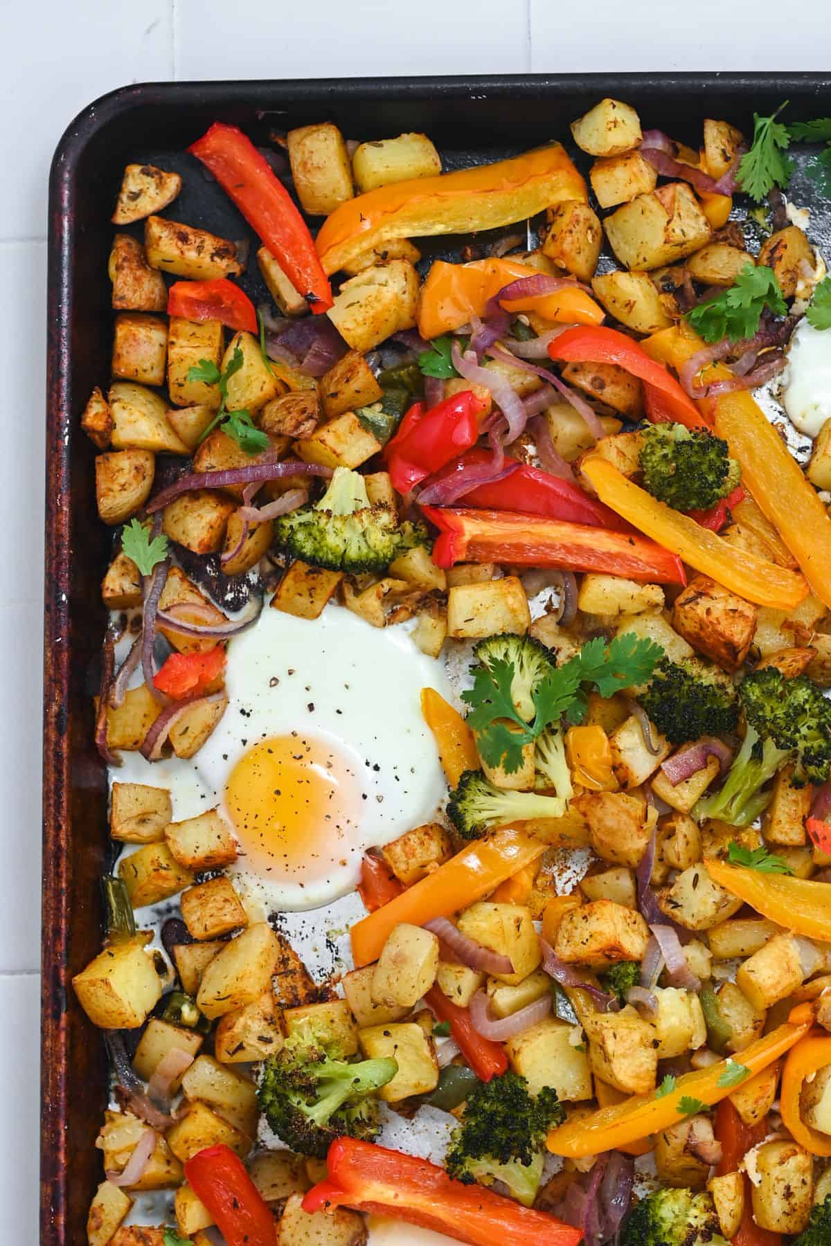 Sheet Pan Breakfast Potatoes & Veggies - Cozy Peach Kitchen