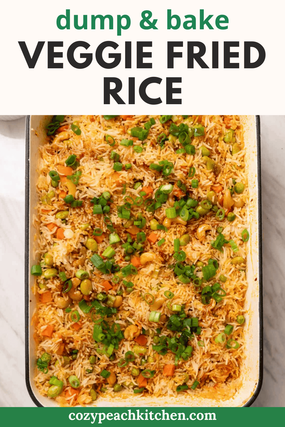 Baked Veggie Fried Rice (Dump & Bake) - Cozy Peach Kitchen