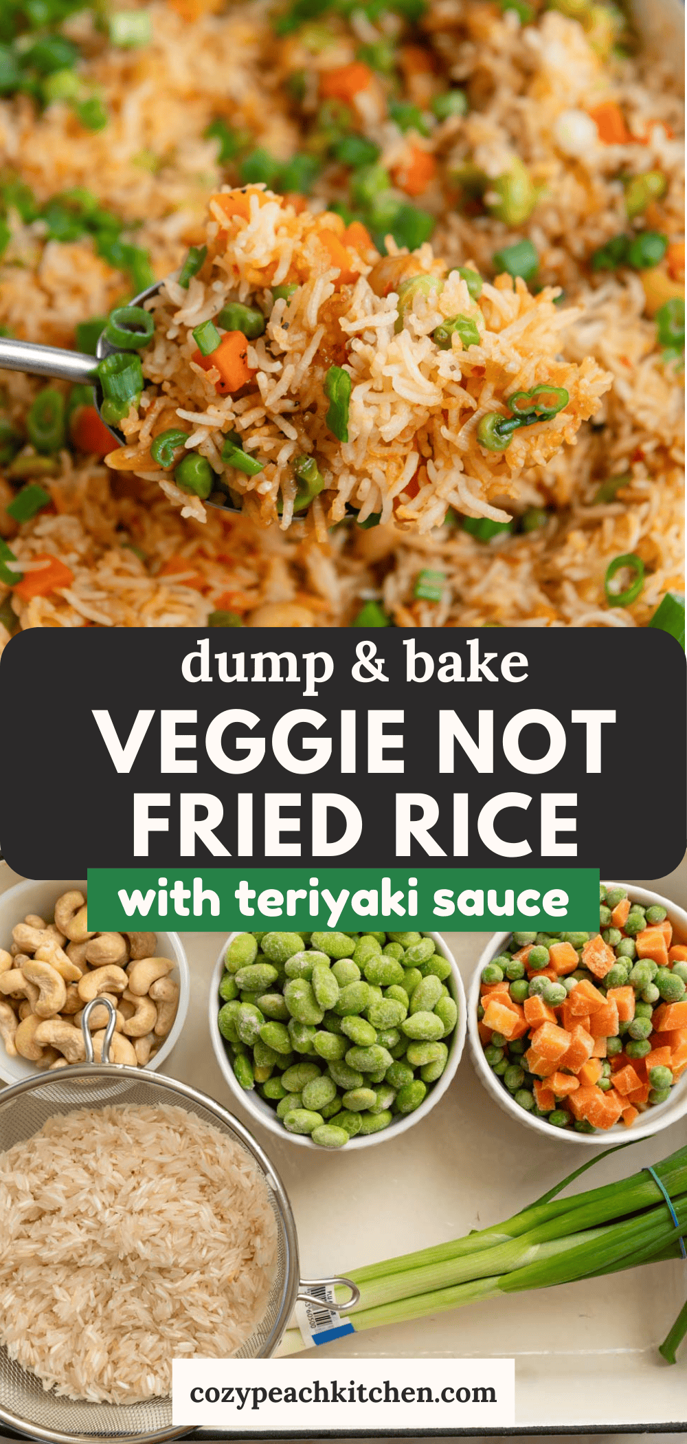 Baked Veggie Fried Rice (Dump & Bake) - Cozy Peach Kitchen