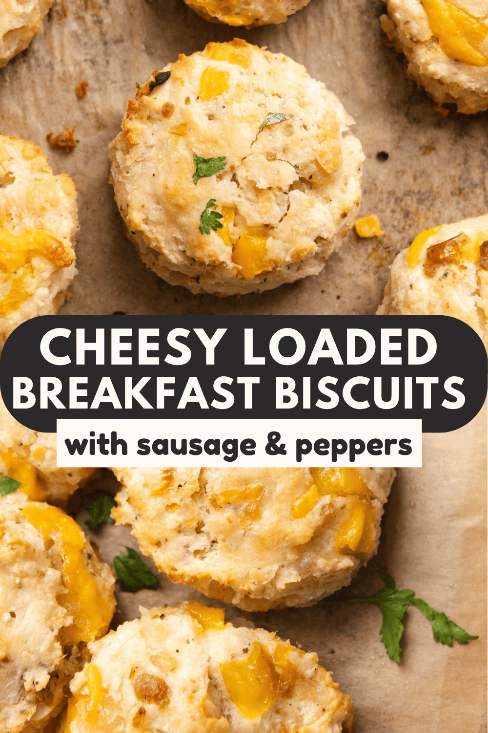 Loaded Breakfast Biscuits with Sausage and Peppers - Cozy Peach Kitchen